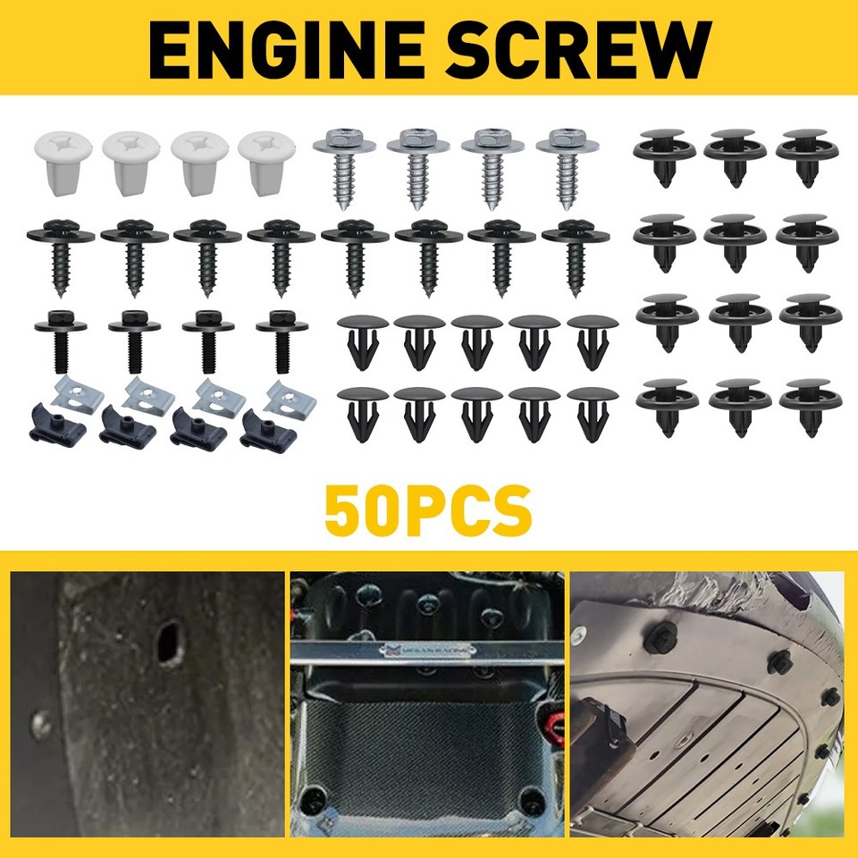 50X Car Body Fastener Clips Push Rivets Bolts Retainer Screw Nut Fender ...