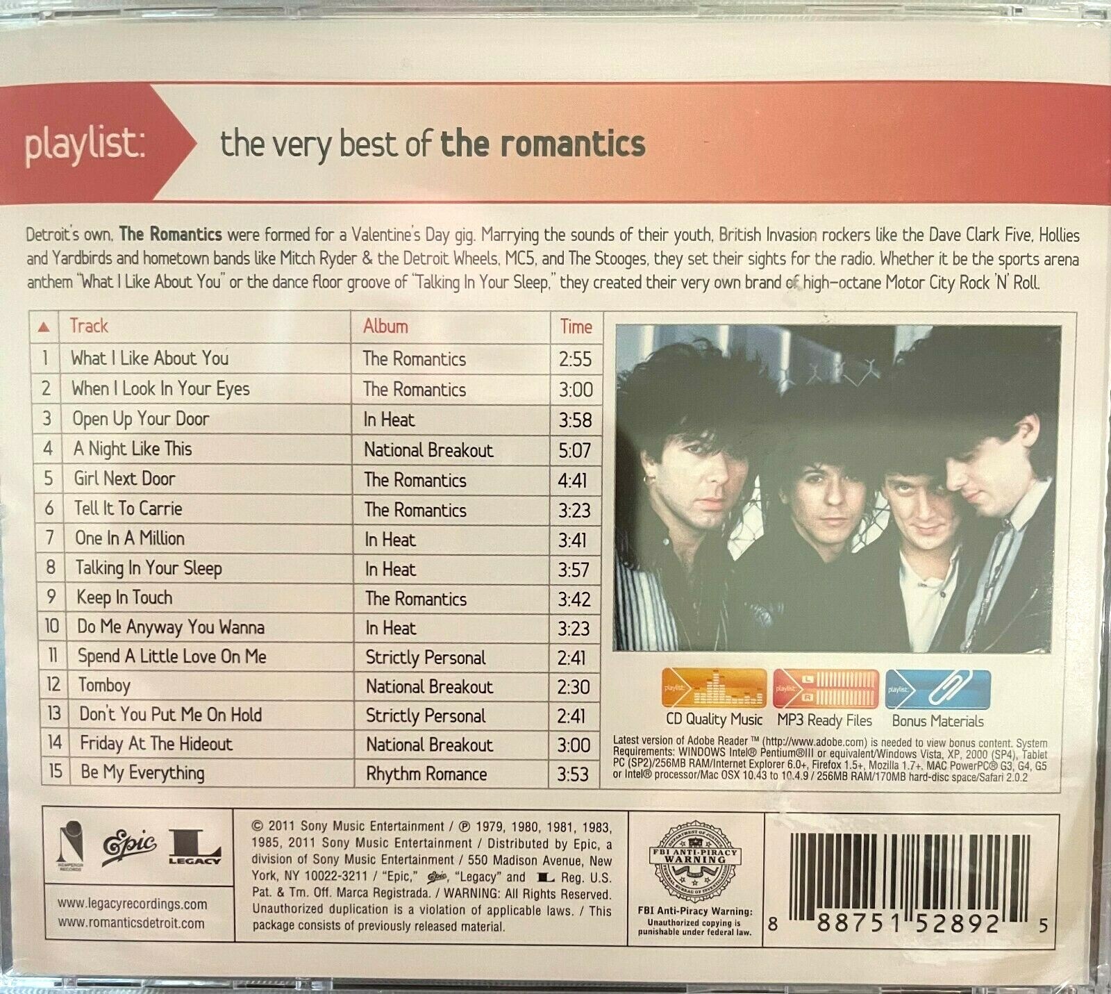 Playlist: the Very Best of the Romantics by Romantics (CD, 2011) for ...