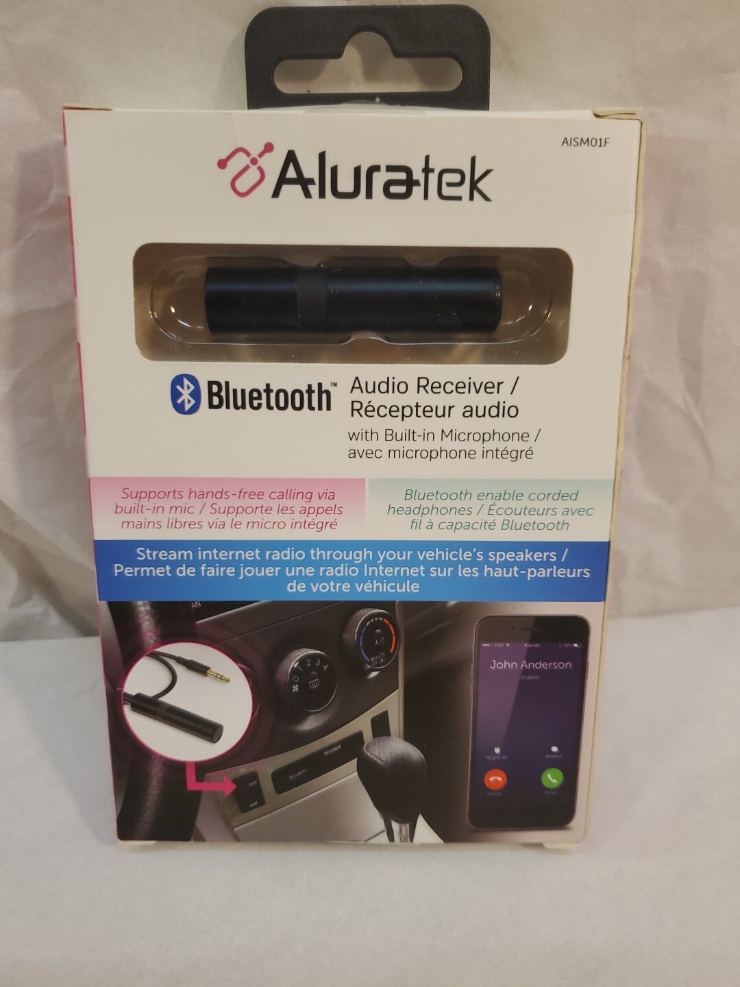 Aluratek Bluetooth Audio Receiver With Built-in Microphone AISM01F for ...