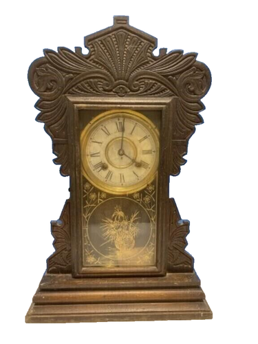 antique New Haven Gingerbread Clock with Pendulum & key, 8 day Striking ...