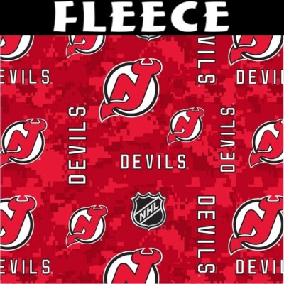 NHL New Jersey Devils Red 1122-DEV Fleece Fabric by the Yard | eBay
