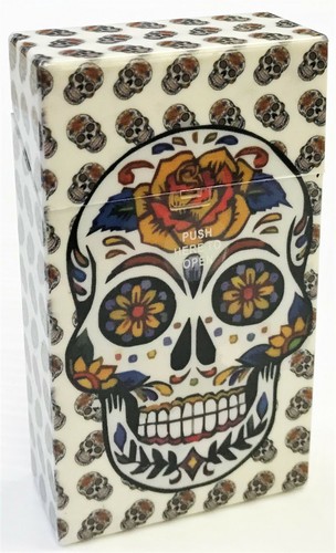 Eclipse Bright Candy Skull Hard Plastic Crushproof Cigarette Case, 100s ...