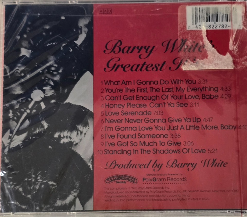 Barry White's Greatest Hits by Barry White (CD, May-1988, Casablanca ...