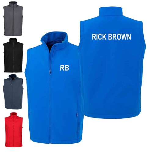 Personalised Printed Softshell Gilet Custom Logo Workwear Printing ...