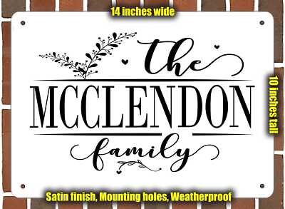 McClendon Family Decorative Metal Door or Wall Plaque (Style 2) | eBay