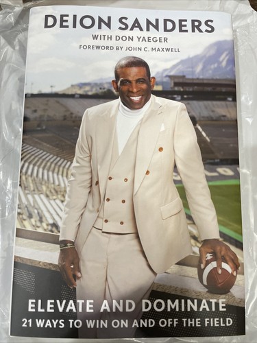SIGNED DEION SANDERS AUTOGRAPHED Book ELEVATE AND DOMINATE AUTOGRAPH ...