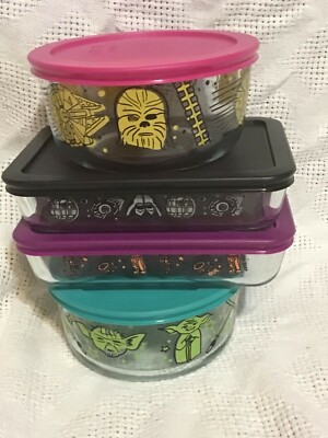 Pyrex Star Wars Themed Special Edition 2020 8 Piece Set Yoda Darth ...