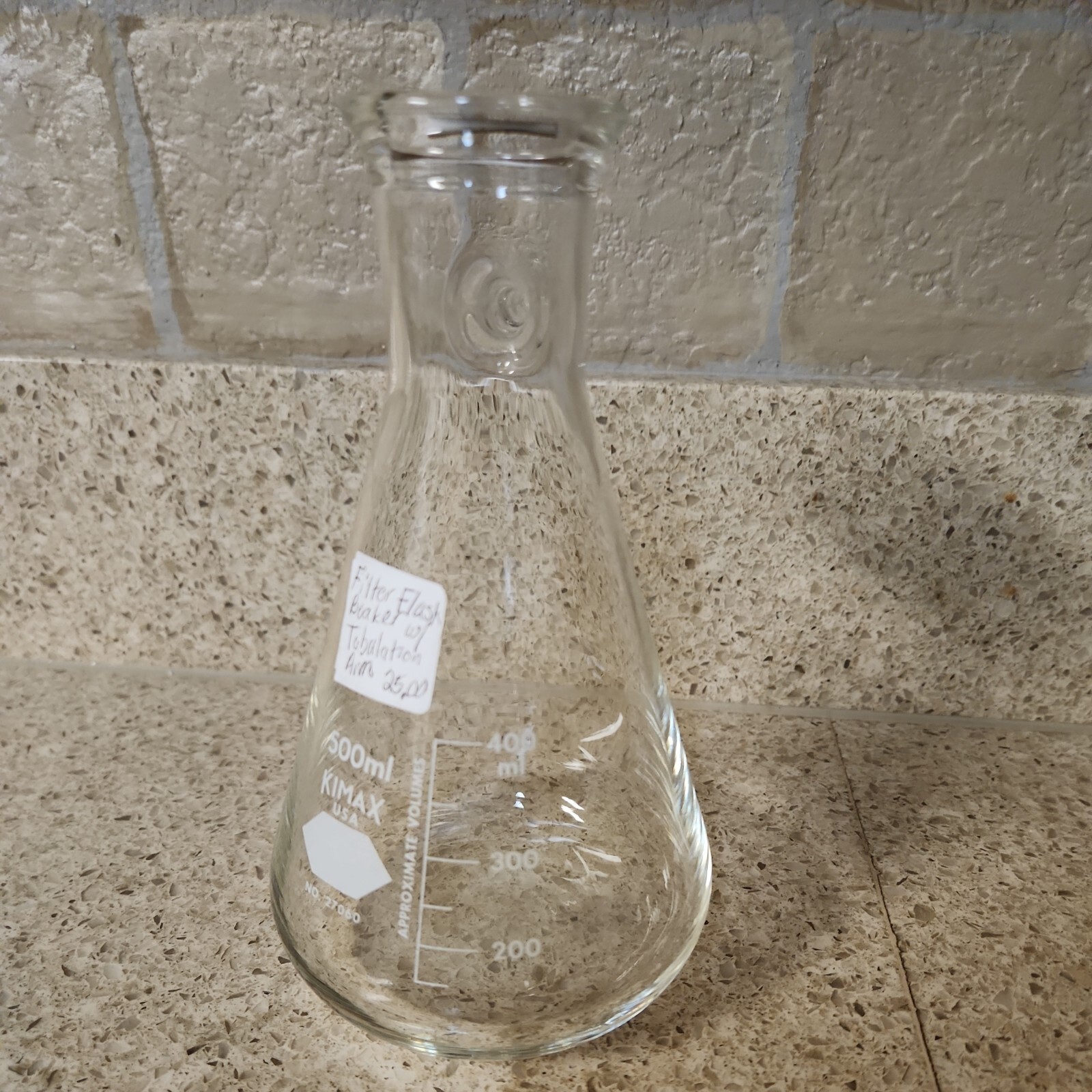 Kimble KIMAX Class A Glass 500mL Heavy Wall Filter Filtering Flask ...