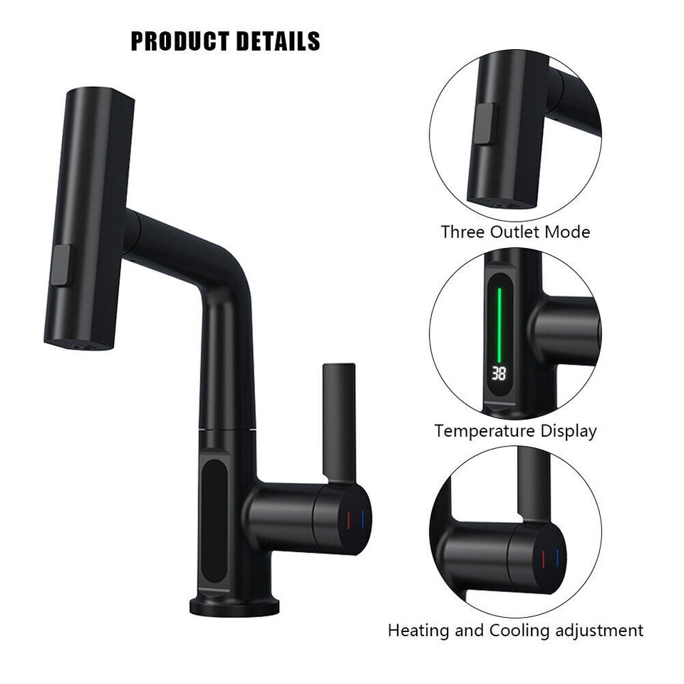 Suprills Kitchen Sink Tap with Pull Out Spray, Multifunction 360 Degree ...