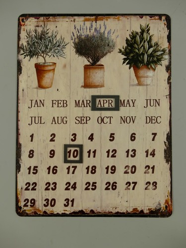 9977718-x Retro Vintage Tin Sign Annual Calendar Herbs 13x9 13/16in | eBay