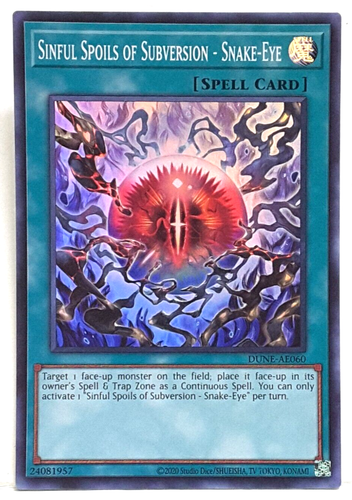 Yugioh Asian-English Sinful Spoils of Subversion - Snake-Eye DUNE-AE060 ...
