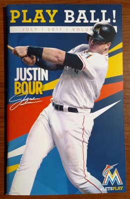 Miami Marlins Play Ball ! Program July 2017 Volume 4 - Justin Bour ...