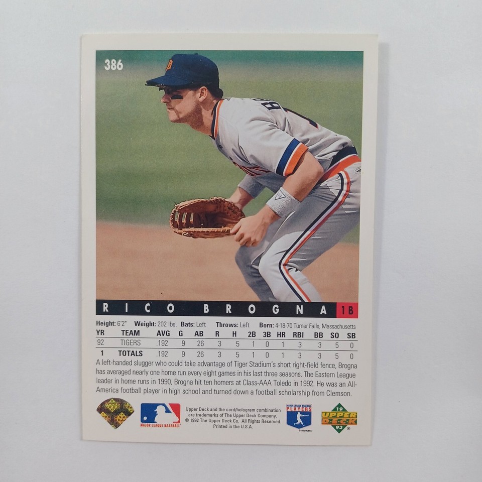 1993 Upper Deck. Rico Brogna Baseball Cards #386 | eBay