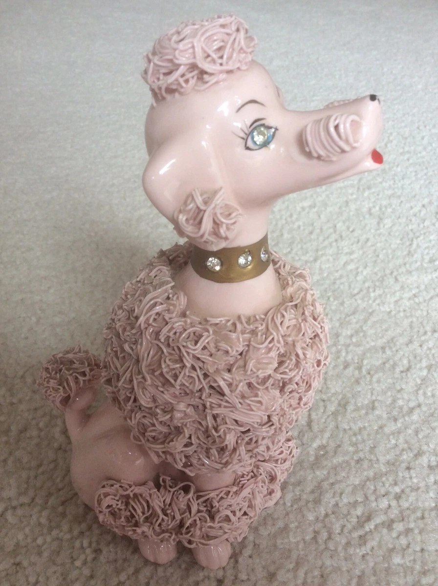 Standing Ceramic Poodles With Rhinestones