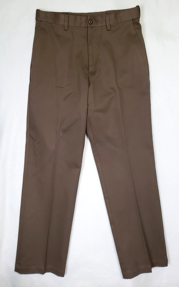 David Taylor Collection Men's Cotton Pants Brown Comfort Waist 30 ...