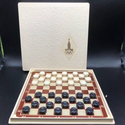 Vintage Checkers Soviet Plastic Travel set Olympic Games | eBay