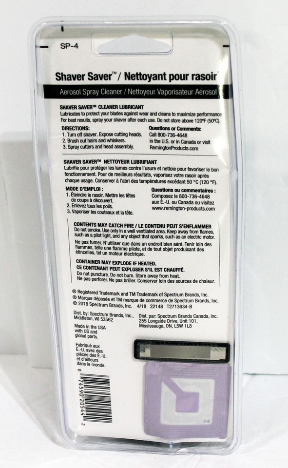 REMINGTON SP-4 Shaver Saver Cleaner & Lubricant Spray 3.8 Oz Sealed NOS ...