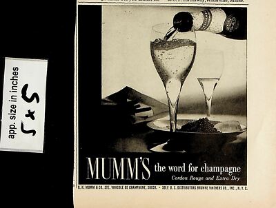 1957 Mumm's Champagne Extra Dry Vintage Print Ad 6767 | eBay