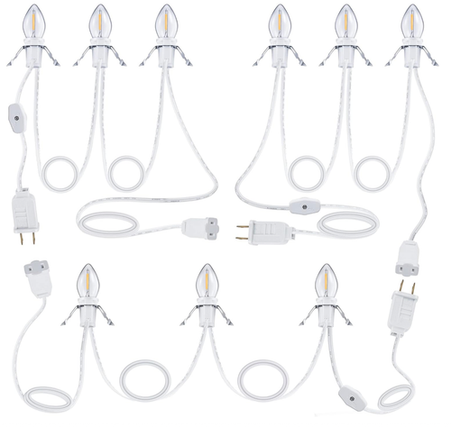 Accessory Cord with 3 LED Light Bulbs, 8.2 Ft Indoor Blow Mold Light ...