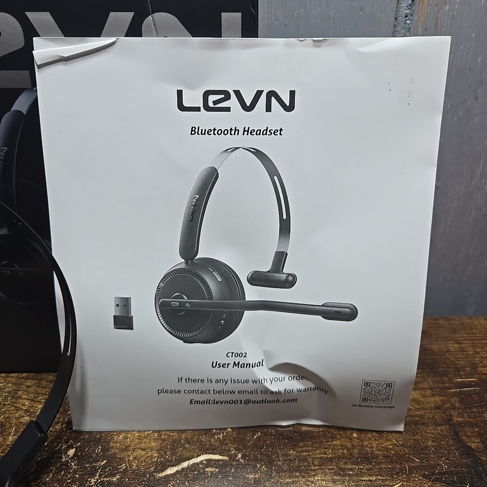 LEVN Wireless Headset With Mic For PC, Bluetooth Headset With Noise ...