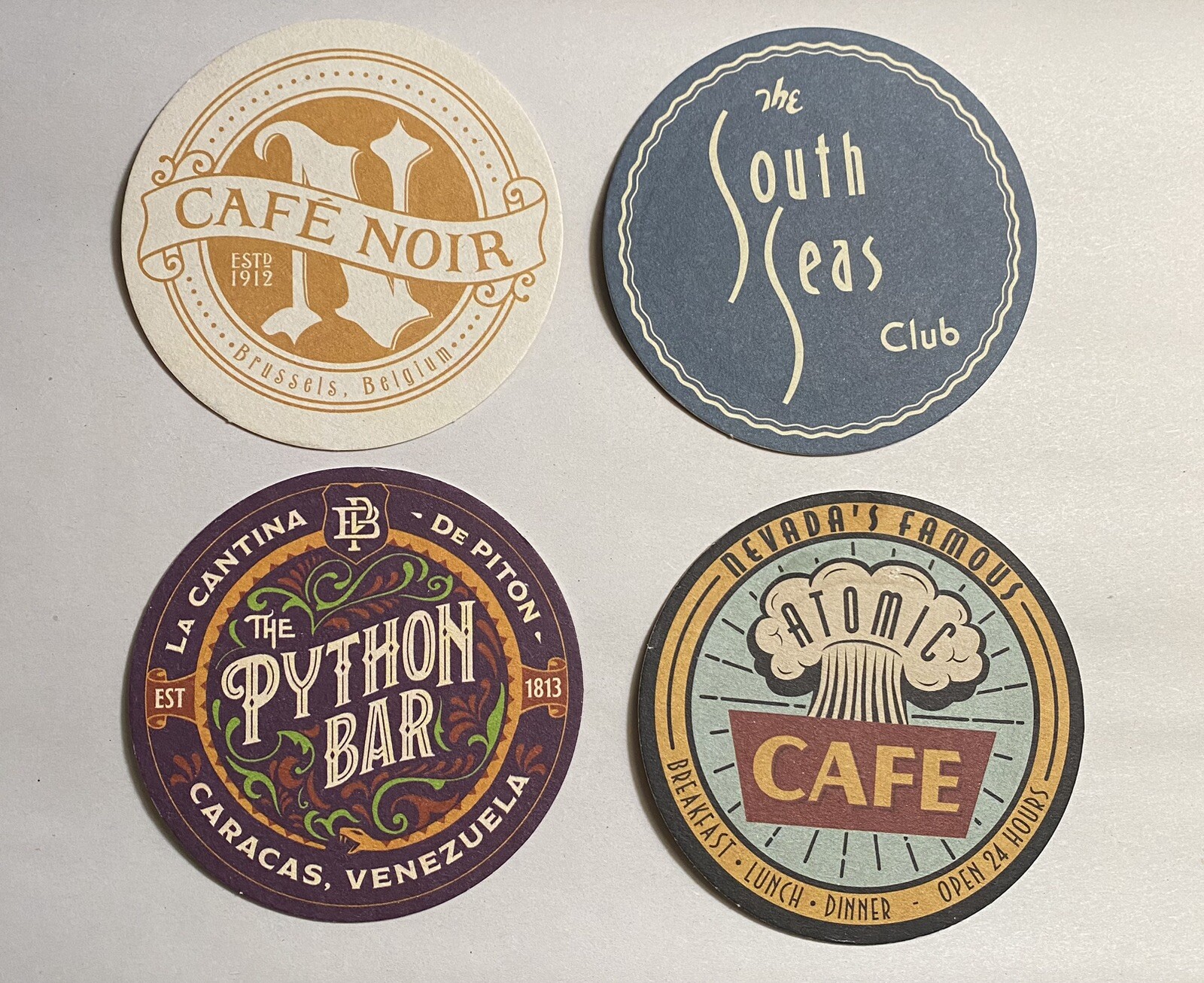 Indiana Jones -JOCK LINDSEY'S HANGAR BAR COASTERS set of 4 DISNEY ...