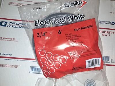 NEW DiversiTech Electric Whip 3/4" x 6' Ft Non-Metallic 6-34-6NM | eBay
