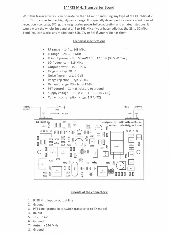High Dynamic transverter 144 mhz to 28 mhz HF VHF UHF 10W 2 meter band ...