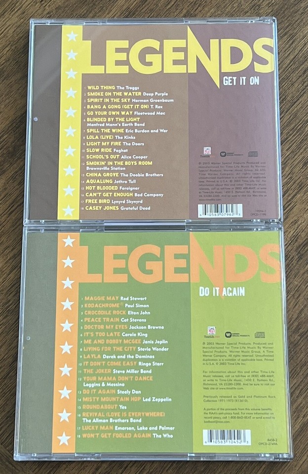 TIME LIFE LEGENDS CD Lot Of 2 Get It On & Do It Again | eBay