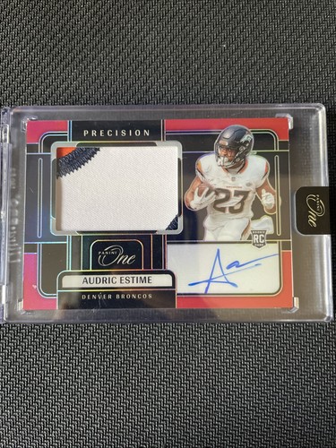 2024 PANINI ONE Audric Estime ( BRONCOS ) AUTOGRAPH AUTO PATCH JERSEY ...