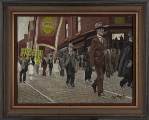 SUPERB ROGER HAMPSON ORIGINAL OIL ON CANVAS PAINTING 'WALKING DAY ...