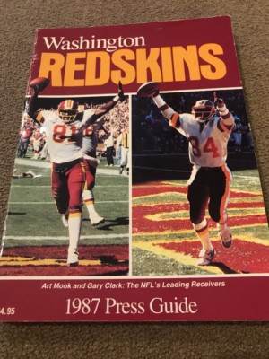 Vintage 1987 WASHINGTON REDSKINS PRESS GUIDE NFL Football Book (JL) | eBay