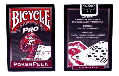 Bicycle® Poker Peek® Pro Playing Card Deck, Single Deck (1-Red), *NEW ...