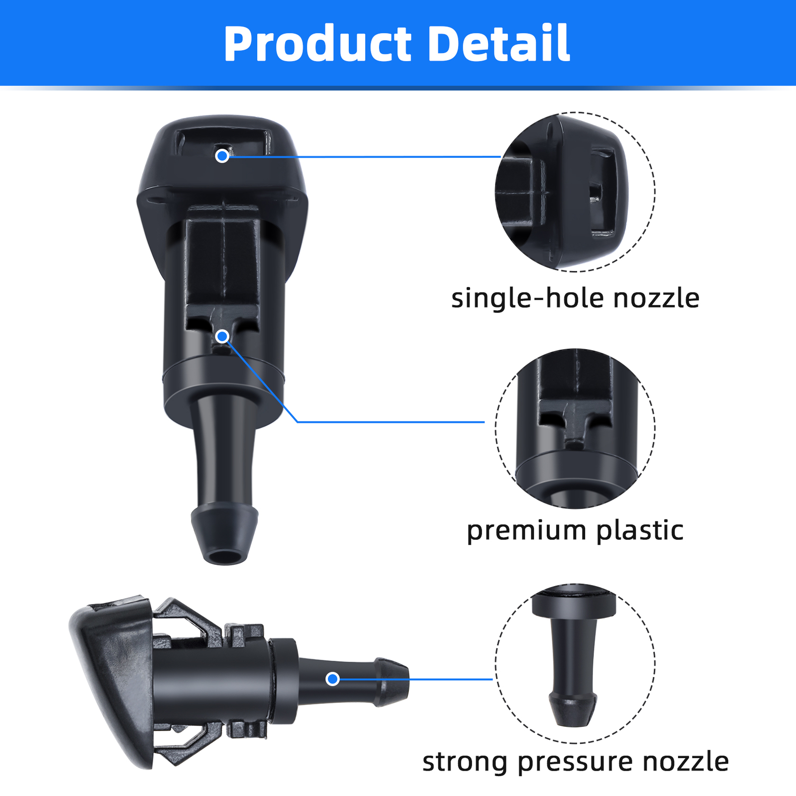 Windshield Wiper Washer Fluid Squirter Sprayer Nozzle Kit For Dodge ...