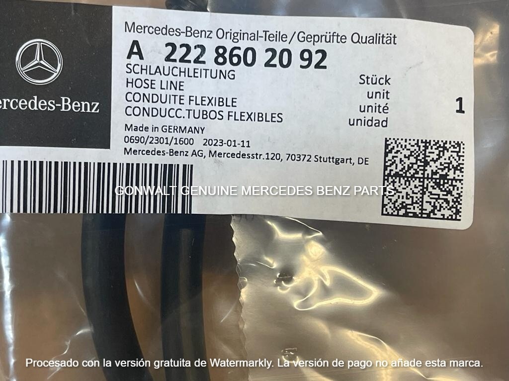 Mercedes Benz Genuine S Class 2014-2021 Washer Hose OE 2228602092 | eBay