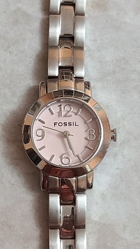 Vintage Fossil ES-2090 Ladies Stainless Steel Quartz Analog Watch - New ...