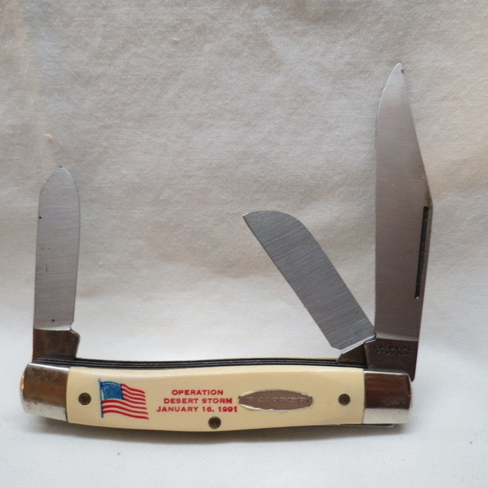 1991 Colonial Ranger Operation Desert Storm 3 Blade Pocketknife Stormin ...