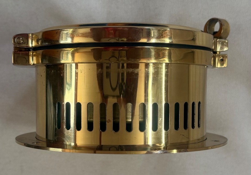 BENCHMARK 4 INCH DIAL QUARTZ HEAVY BRASS SHIP'S BELL CLOCK SWING BEZEL ...