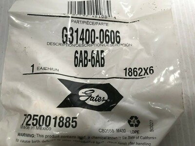 G31400-0606 GATES 6AB-6AB SureLok Air Brake Union 1862X6 725001885 ...