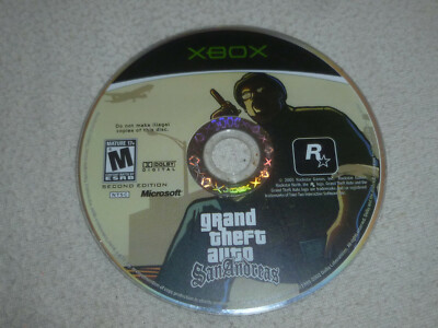 XBOX GAME GRAND THEFT AUTO SAN ANDREAS DISC ONLY MICROSOFT BLACK LABEL ...