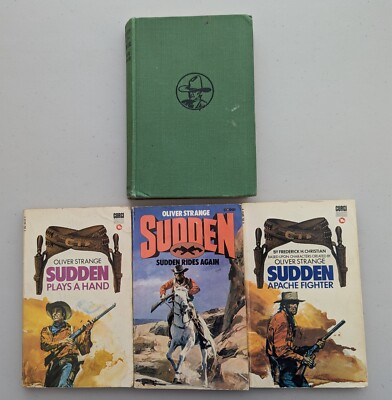 Lot 4 vintage westerns Oliver Strange SUDDEN GOLD SEEKER 1st HB + 3 pbs ...