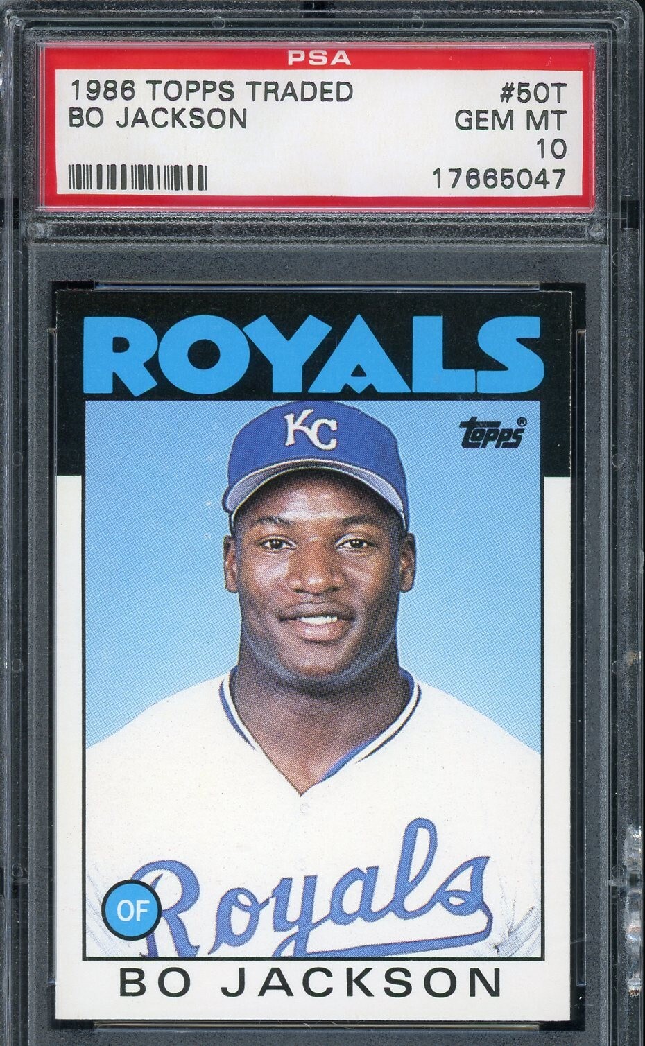 1986 BO JACKSON TOPPS TRADED #50T PSA 10 NOTE: CASE WEAR ON LOWER RIGHT ...