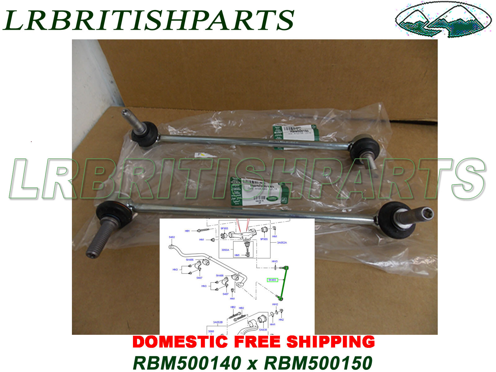 06-13 Range Rover Sport L320 Front Stabilizer Sway Bar End Link Set OEM ...