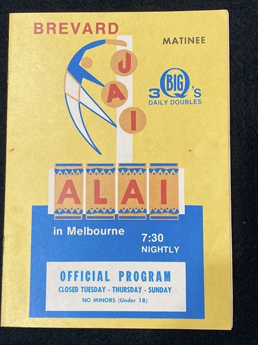 1974 Jai Alai Program Brevard Melbourne Florida | eBay