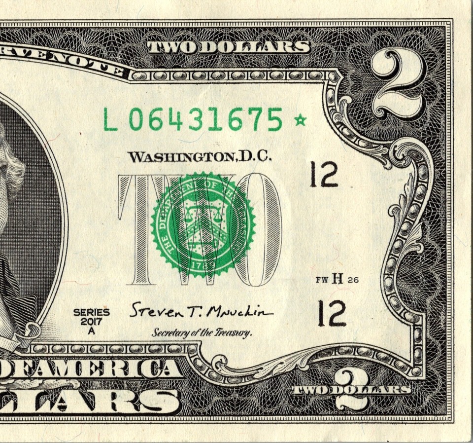 32k sheet L star note Two Dollar Bill L06431675* | eBay