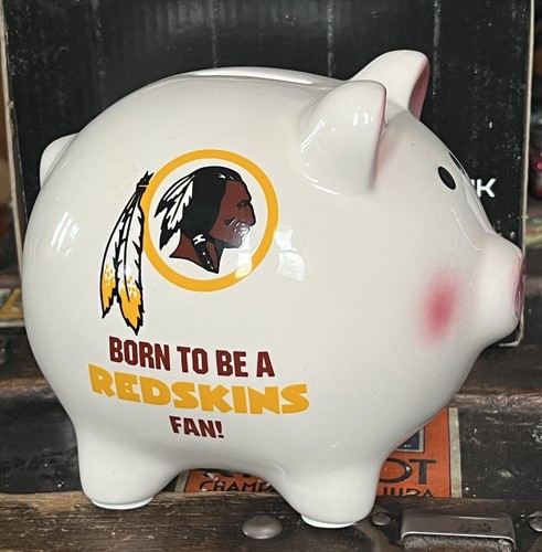Washington Redskin PIGGY BANK - Born To Be A Redskins Hog Fan - ceramic ...