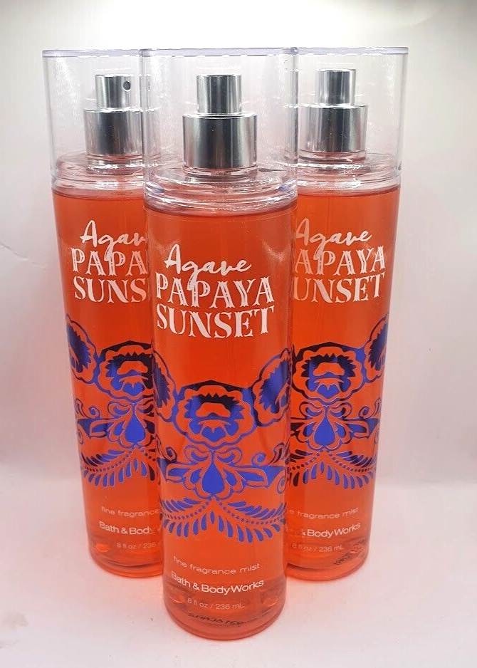 BATH & BODY WORKS AGAVE PAPAYA SUNSET BODY MIST 8 FL OZ (SET OF 3) | eBay