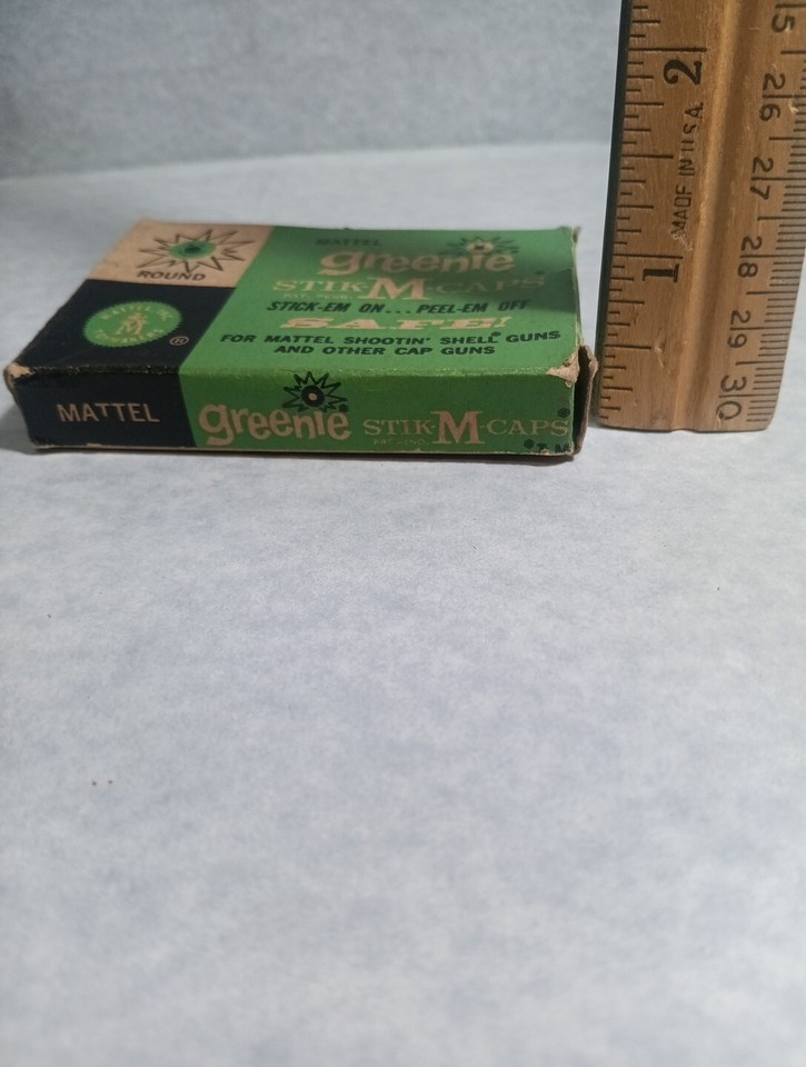 Vintage Greenie M-Caps Box (Empty) Stick Em 1958 Stock No. 633 | eBay