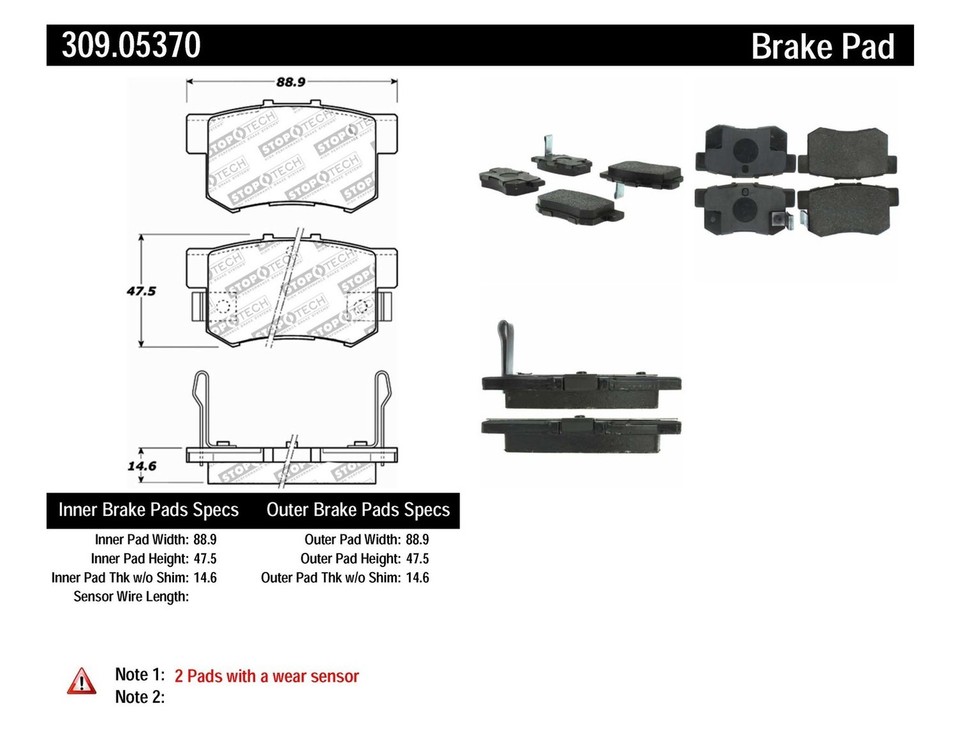 StopTech Performance for 00-09 Honda S2000 / 92-07 Accord / for 04-10 ...