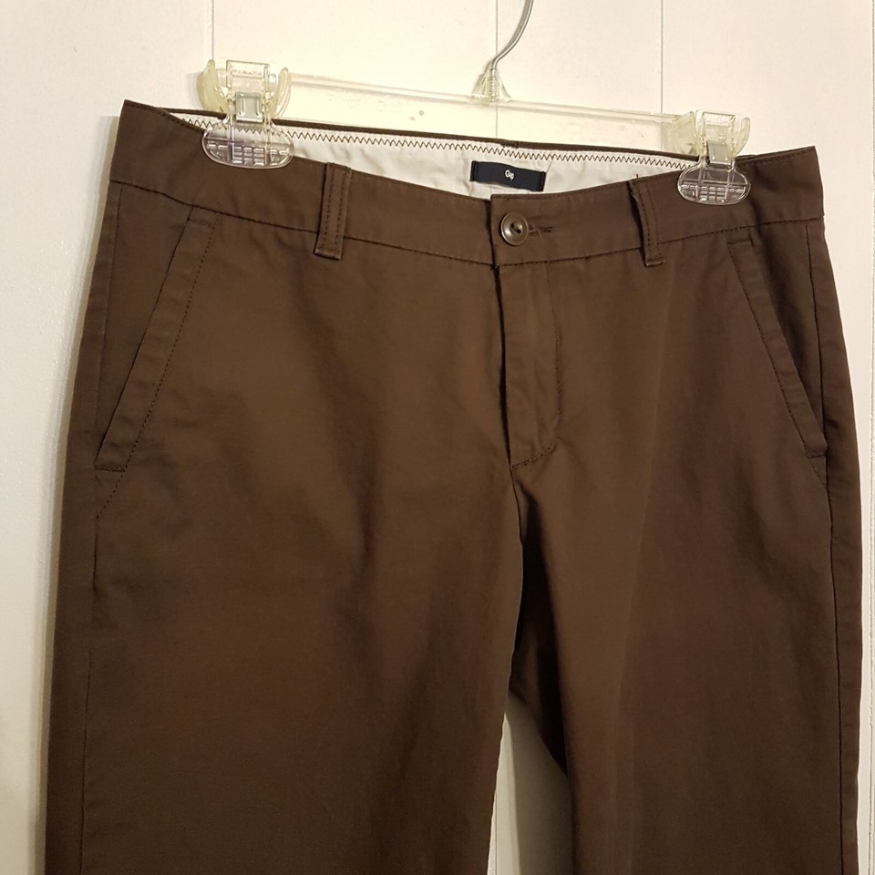 Gap Brown Casual Pants size 2 long 100% Cotton Slacks 33 inch inseam | eBay
