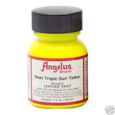 YELLOW FLURO PAINT ACRYLIC SUPER BRIGHT FOR LEATHER & SYNTHETIC ...
